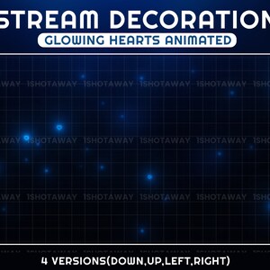 Animated Heart Glowing Stream Decoration, Glowing Blue Hearts Twitch ...