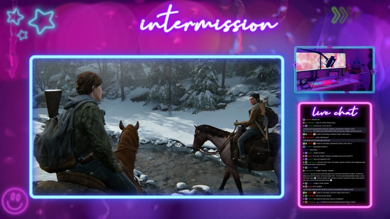 Neon Animated Twitch Overlay, Minimalistic Stream Overlay Pack ...