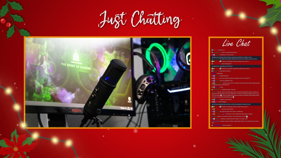 Christmas Stream Overlays Animated Snowflakes Twitch Pack - Etsy