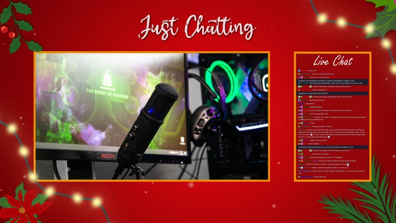 Christmas Stream Overlays, Animated Snowflakes Twitch Pack, Christmas ...