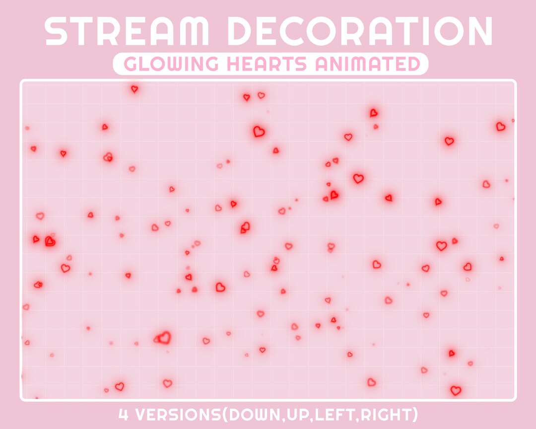 Stream Decoration Animated Heart Glowing, Glowing Red Hearts Twitch ...