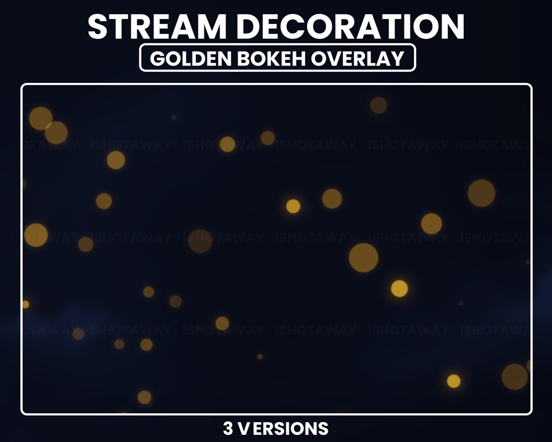 Animated Stream Decoration Bokeh Overlay, Bokeh Falling Dust, Floating Calming Particles, Gold ...