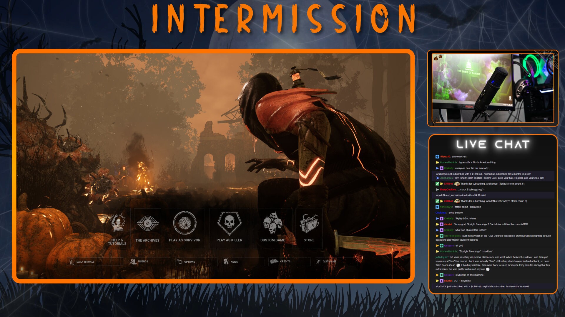 Twitch Halloween Animated Overlay, Black Spooky Stream Overlay ...