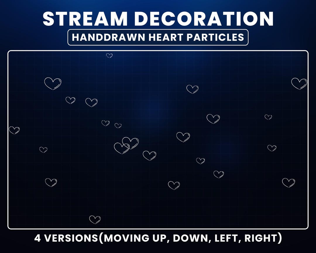 Animated Heart Stream Decoration, Hand Drawn Hearts Twitch Overlay ...