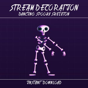 Animated Dancing Skeleton Twitch Overlay, Halloween Twitch Overlay ...