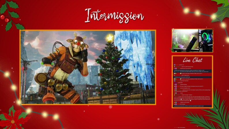 Christmas Stream Overlays, Animated Snowflakes Twitch Pack, Christmas ...