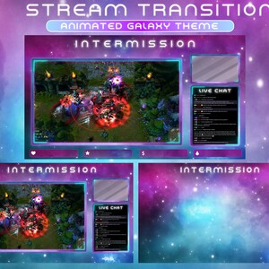 Galaxy Animated Twitch Overlay, Space Stream Overlay Pack, Stars Theme ...