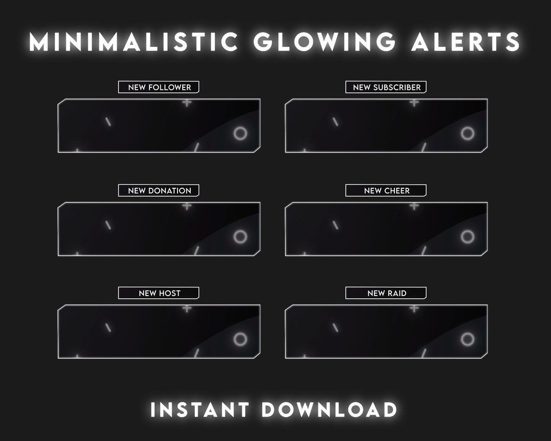 Black Animated Minimalistic Stream Alerts ,glowing Animated Twitch ...