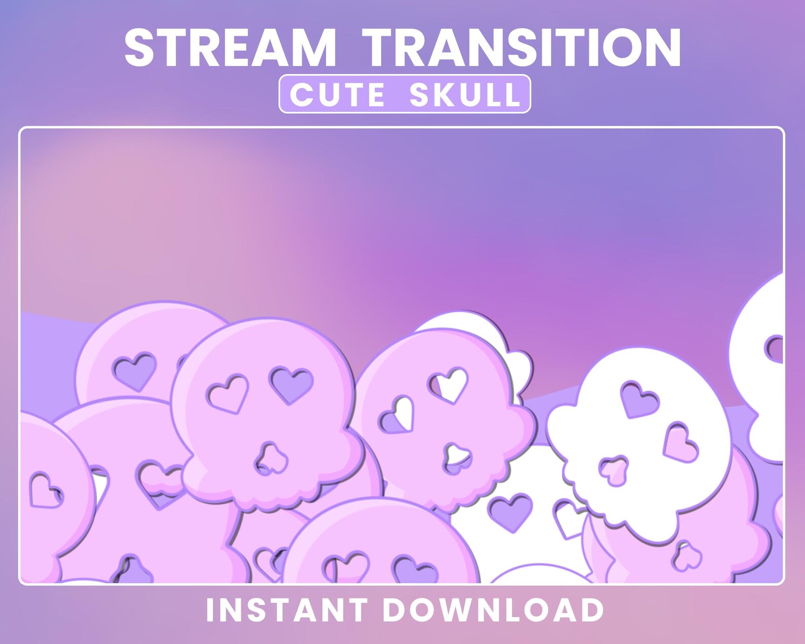 Twitch Stinger Transition, Cute Skull Transition, Animated Stream Transition, Skull Stream ...