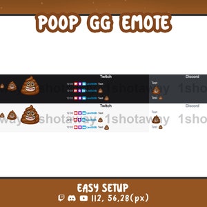 Poop Emoji, Twitch Poop Emotes, Poop Stream Emote, Poop Emote for ...