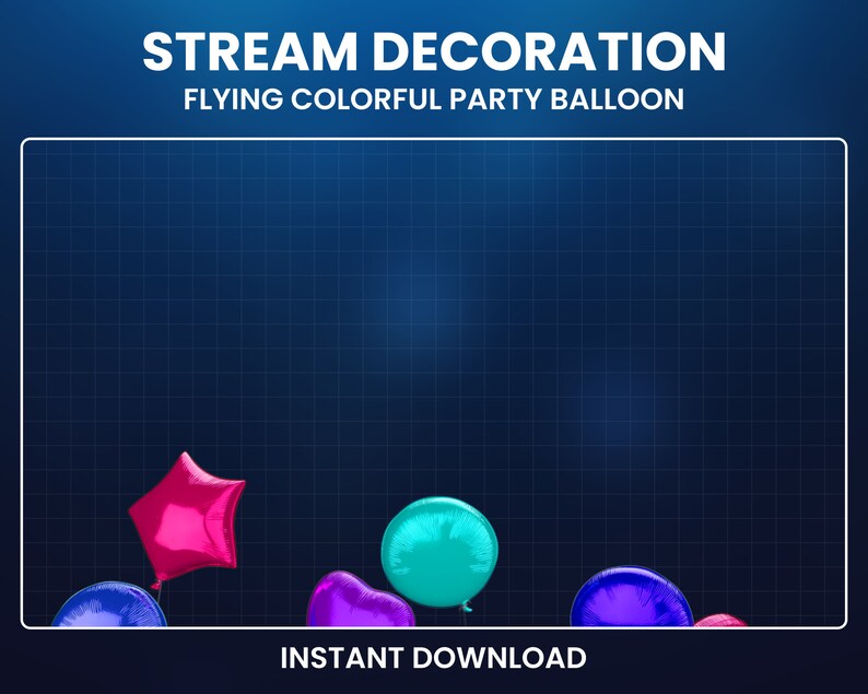 Animated Party Balloon Stream Decoration, Twitch Decoration Party ...