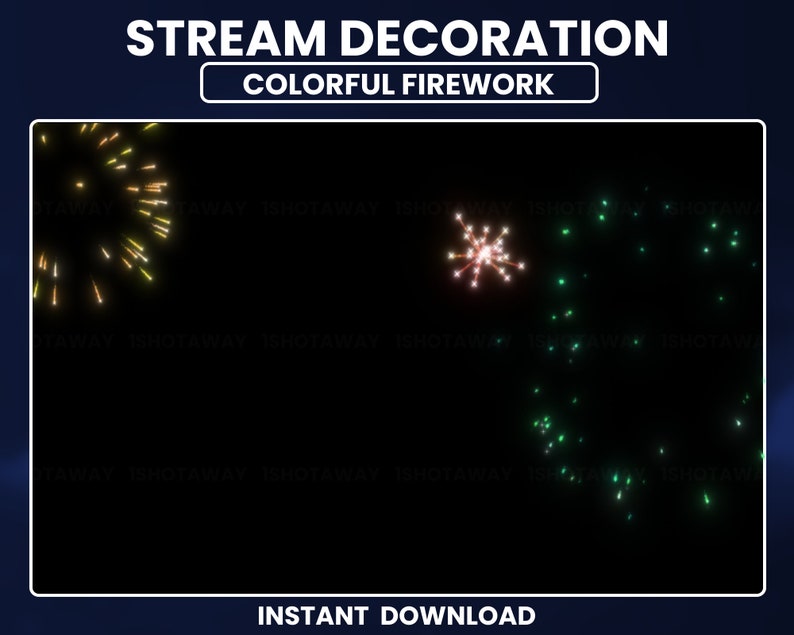Animated Firework Stream Decoration, Colorful Firework, Party Overlay ...
