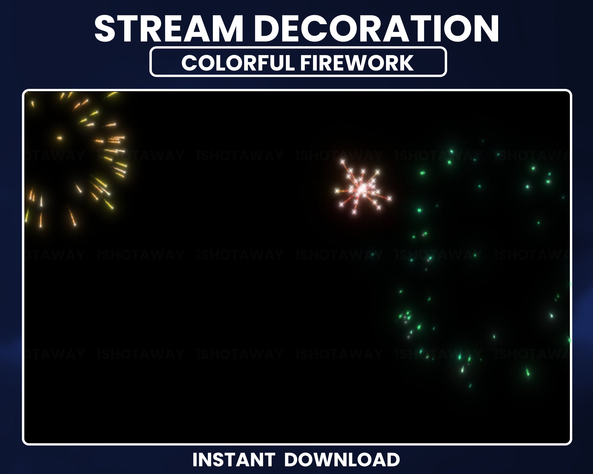 Animated Firework Stream Decoration, Colorful Firework, Party Overlay ...