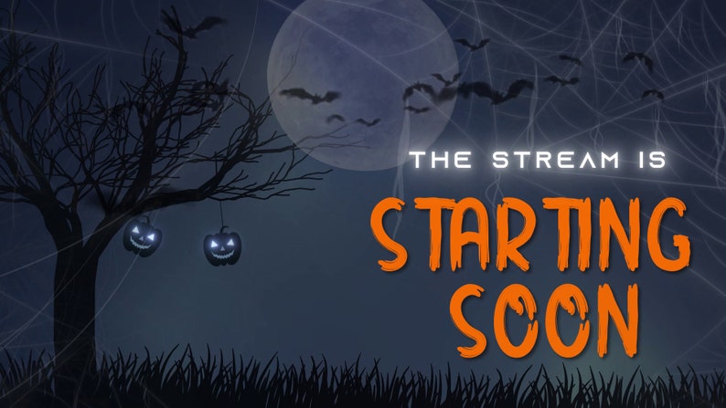 Twitch Halloween Animated Overlay, Black Spooky Stream Overlay ...