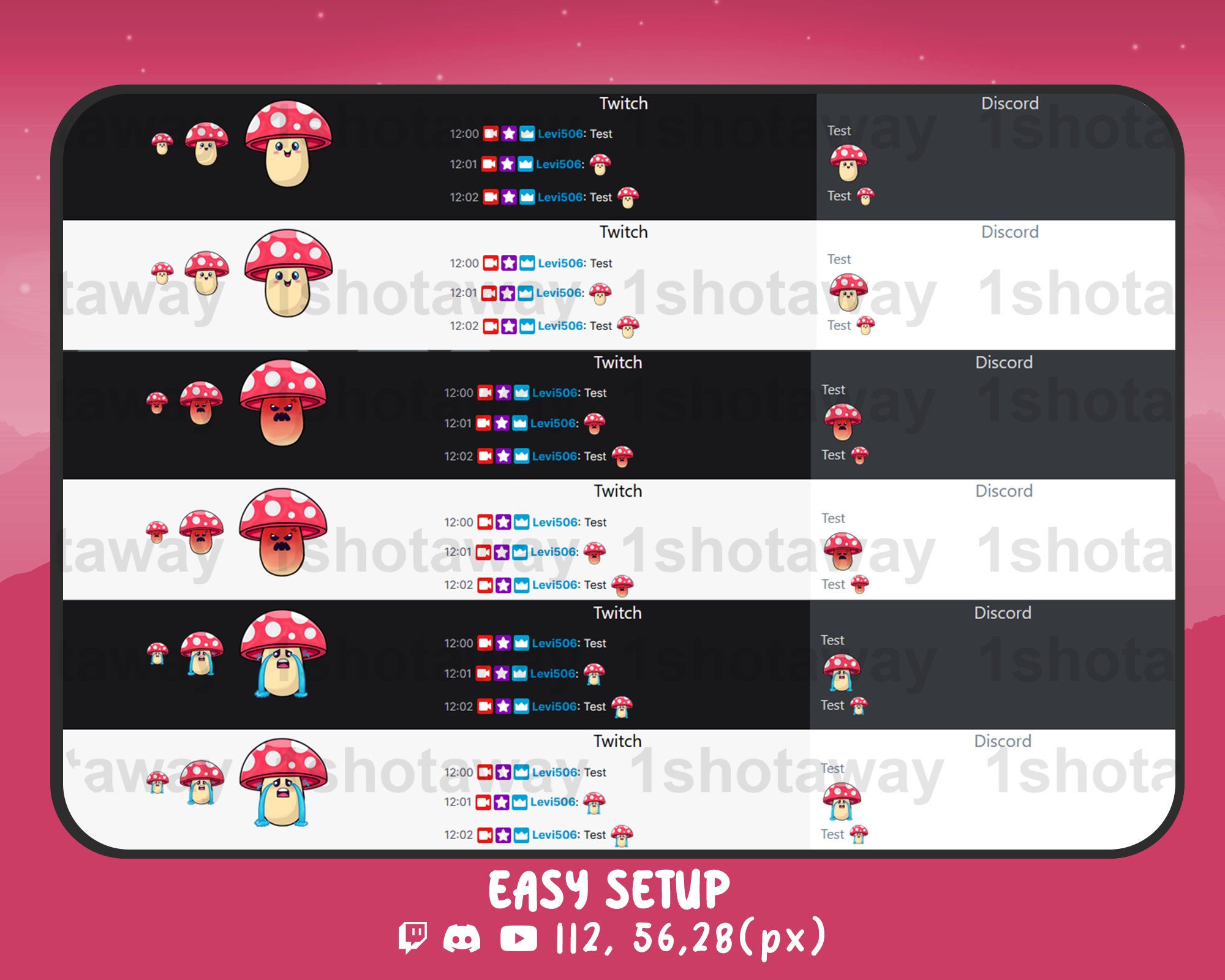 Mushroom Emotes Twitch Twitch Mushroom Emotes Cute Mushroom - Etsy