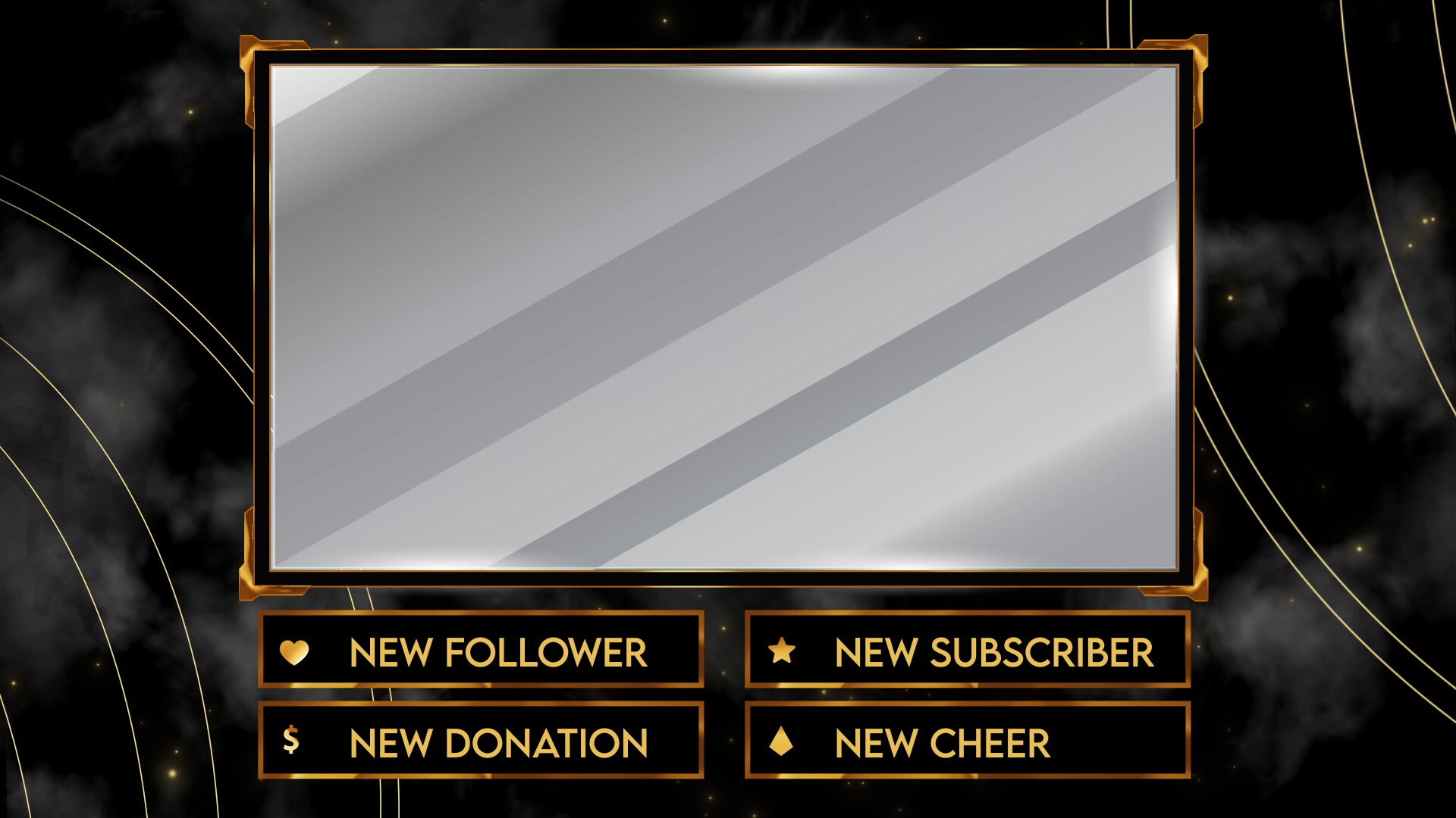 Gold and Black Animated Stream Overlays, Clean Aesthetic Luxury Theme ...