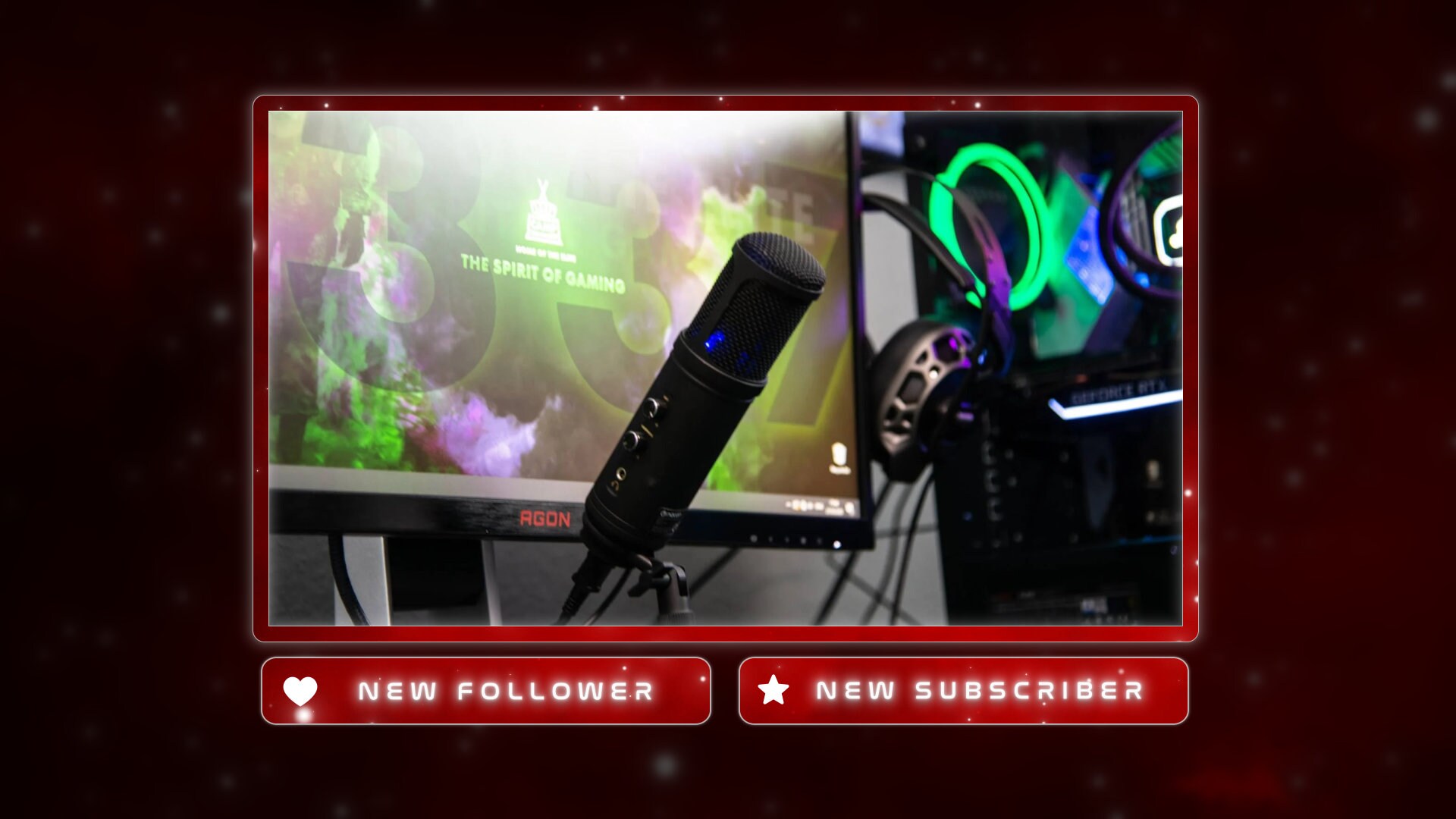 Animated Red Twitch Overlay, Red and Black Twitch Overlay, Space ...