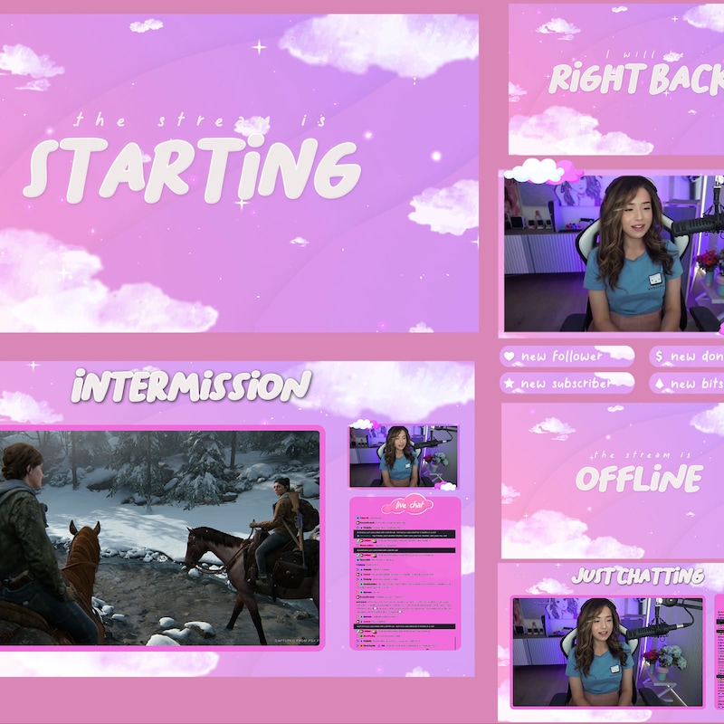 Twitch Girly Overlay - Etsy