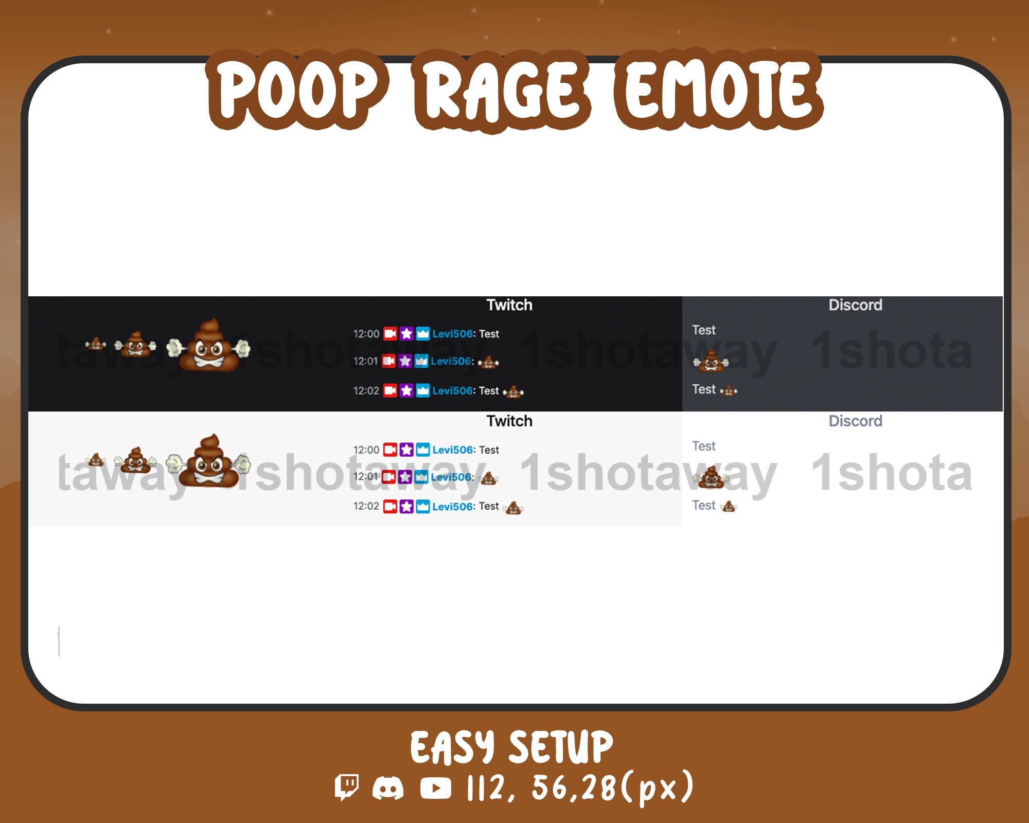 Poop Emoji, Twitch Poop Emotes, Poop Stream Emote, Poop Emote for ...