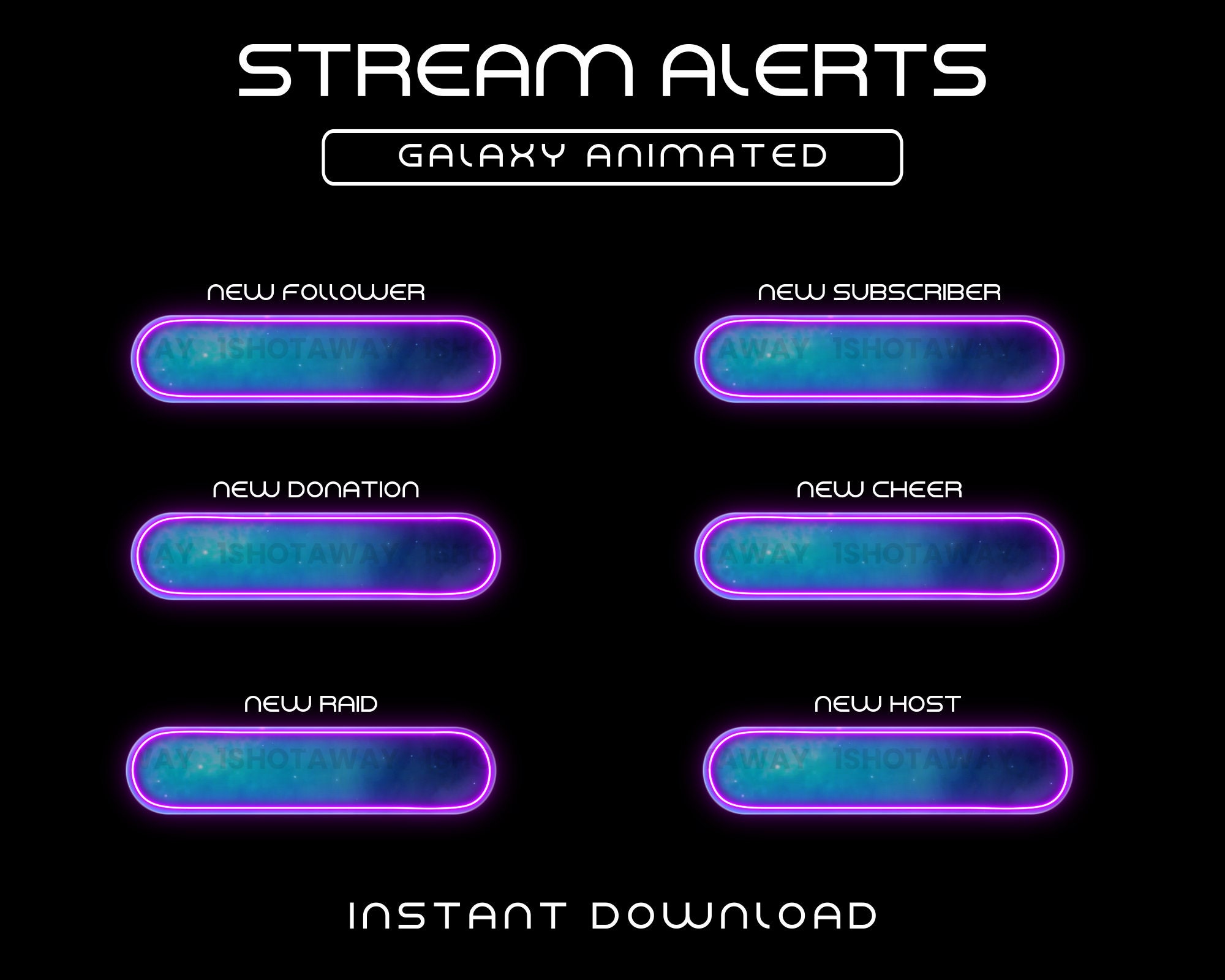 Animated Twitch Alerts, Galaxy Theme, Space Animated Alerts, Stars ...