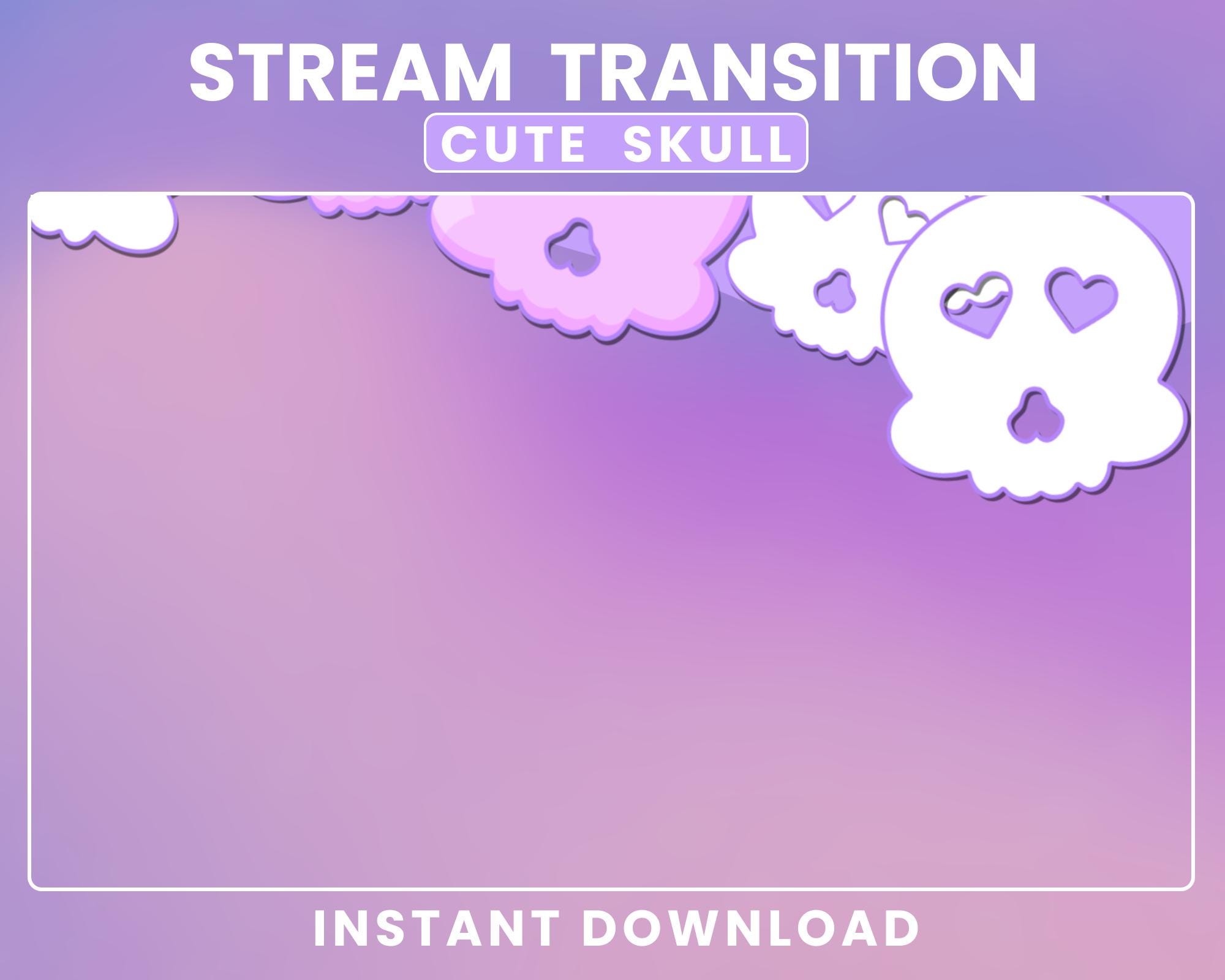 Twitch Stinger Transition, Cute Skull Transition, Animated Stream ...