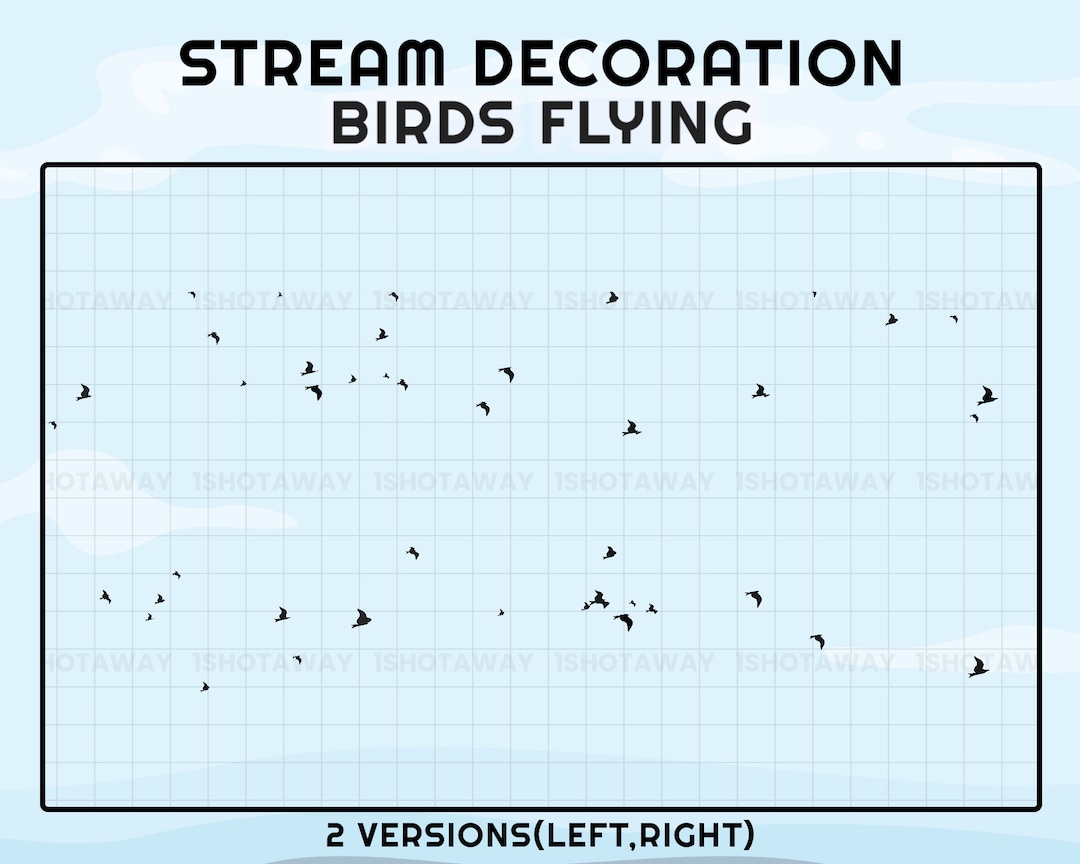 Birds Flying Stream Decoration , Birds Twitch Overlay, Bird Flock ...