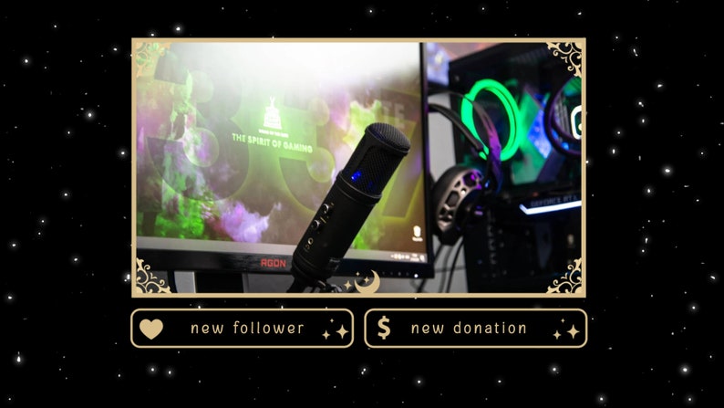 Twitch Animated Overlay Astrology Theme, Moon Stream Overlays ...