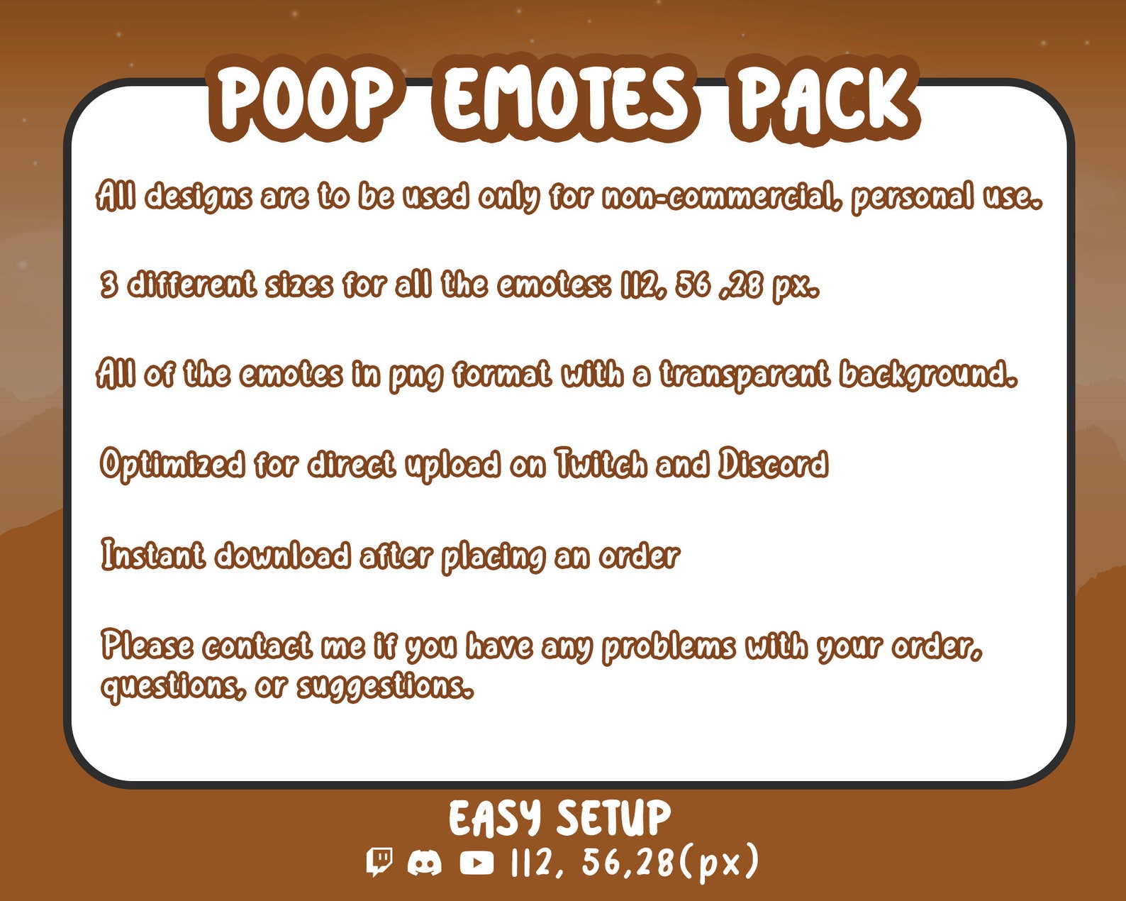 Poop Emoji, Twitch Poop Emotes, Poop Stream Emote, Poop Emote for ...