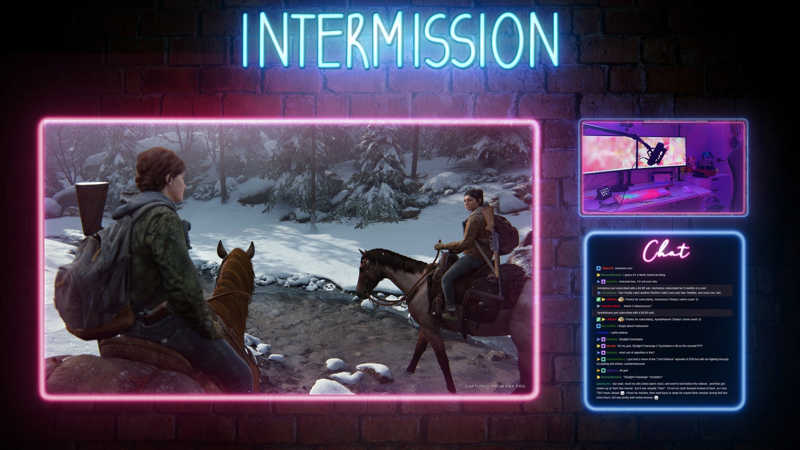 Twitch Neon Animated Overlay, Blue and Pink Neon Stream Overlay, Stream ...