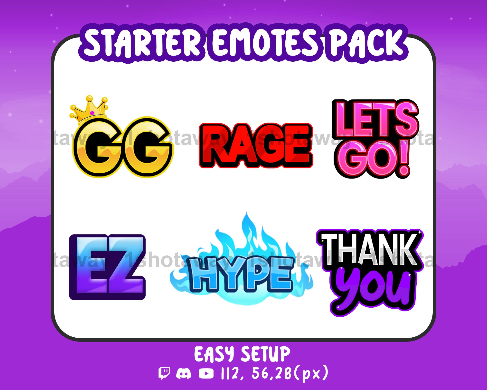 Twitch Text Emotes 6 Emotes Starter Pack Twitch, Discord, Youtube - Etsy