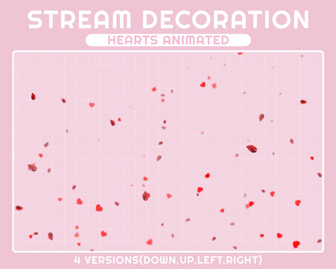 Animated Hearts Twitch Overlay, Hearts Stream Decoration Overlay ...