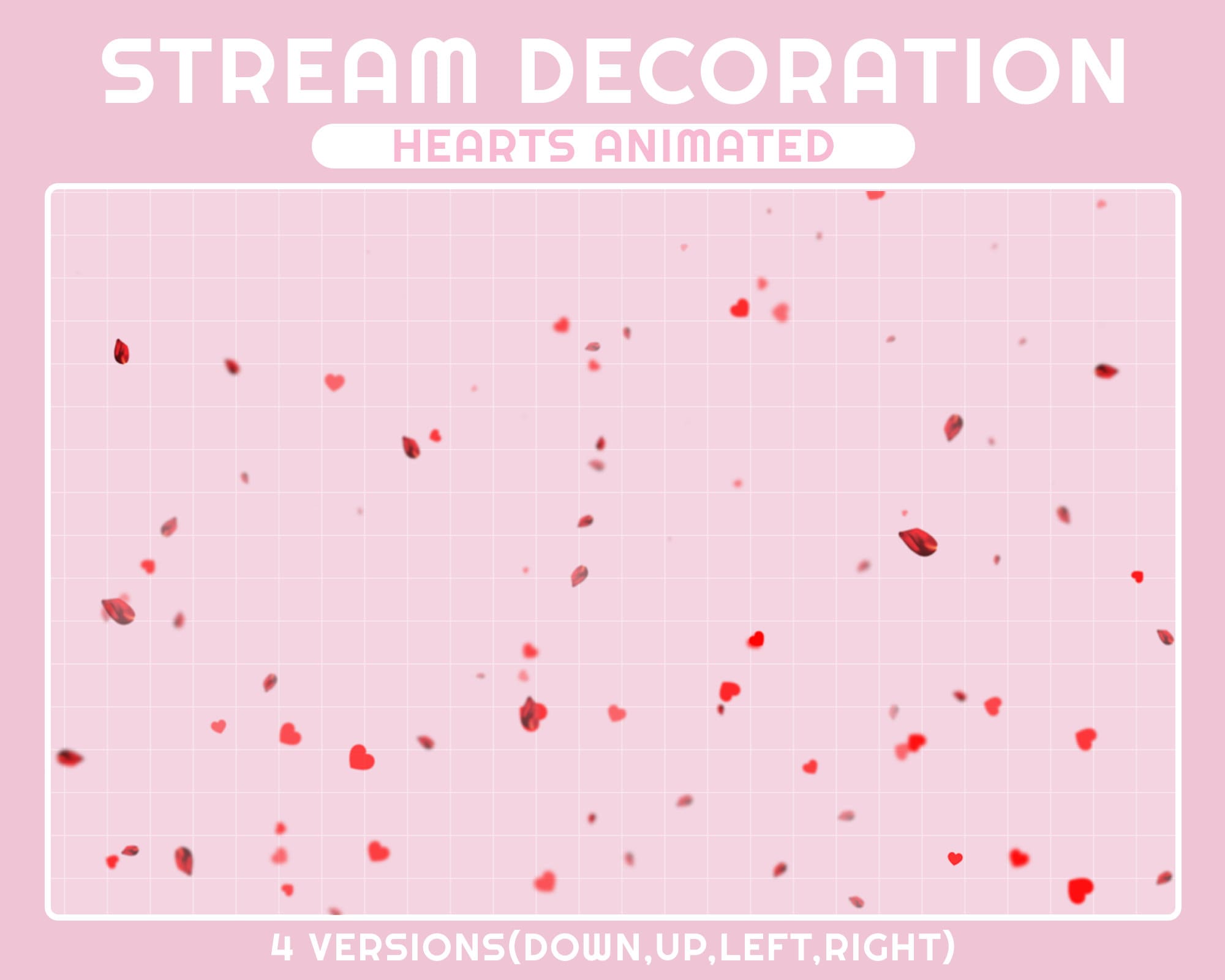 Animated Hearts Twitch Overlay, Hearts Stream Decoration Overlay ...