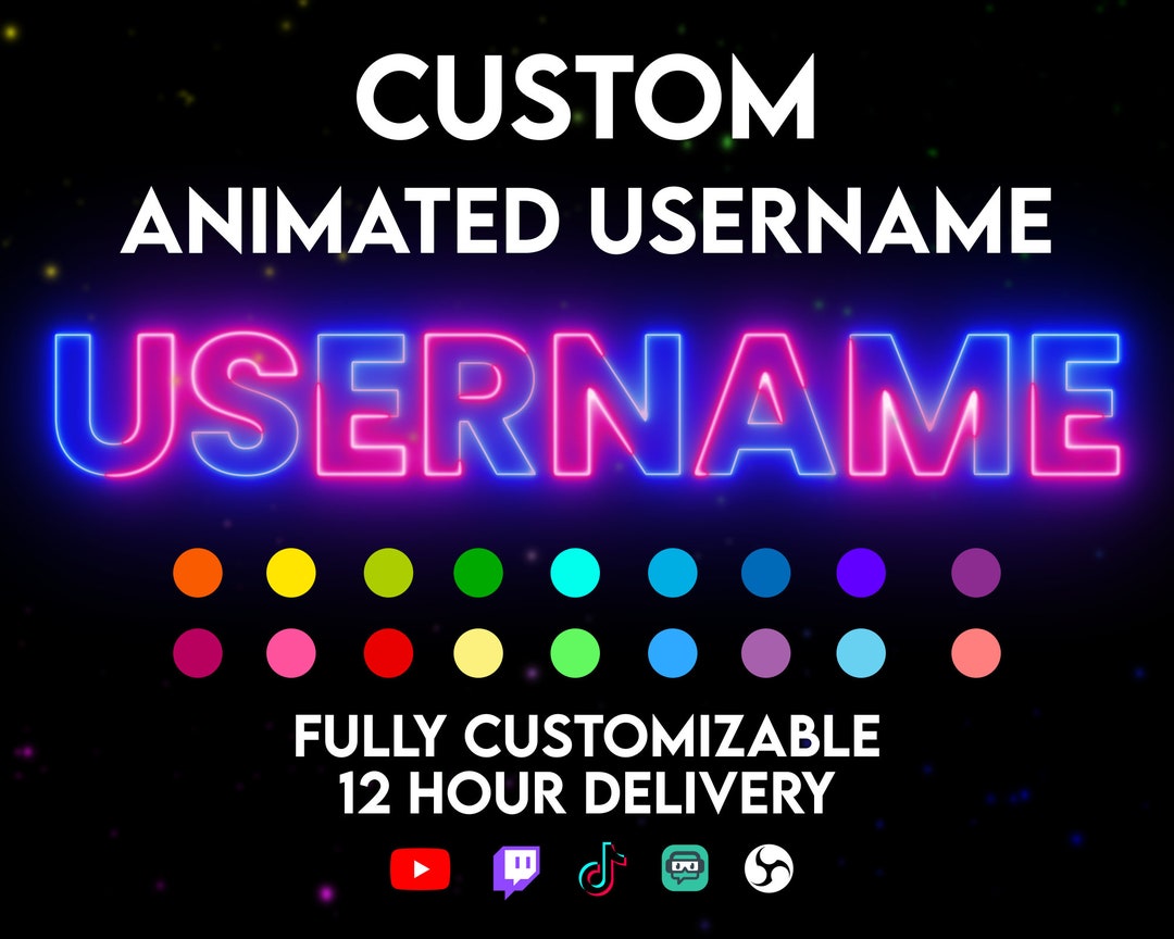 Custom Animated Twitch Name Overlay | Streamlabs, Twitch, OBS, TIK TOK ...