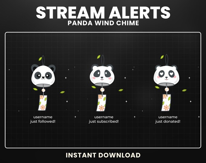 Twitch Animated Stream Alerts, Cute Panda Twitch Alerts, Panda Stream ...
