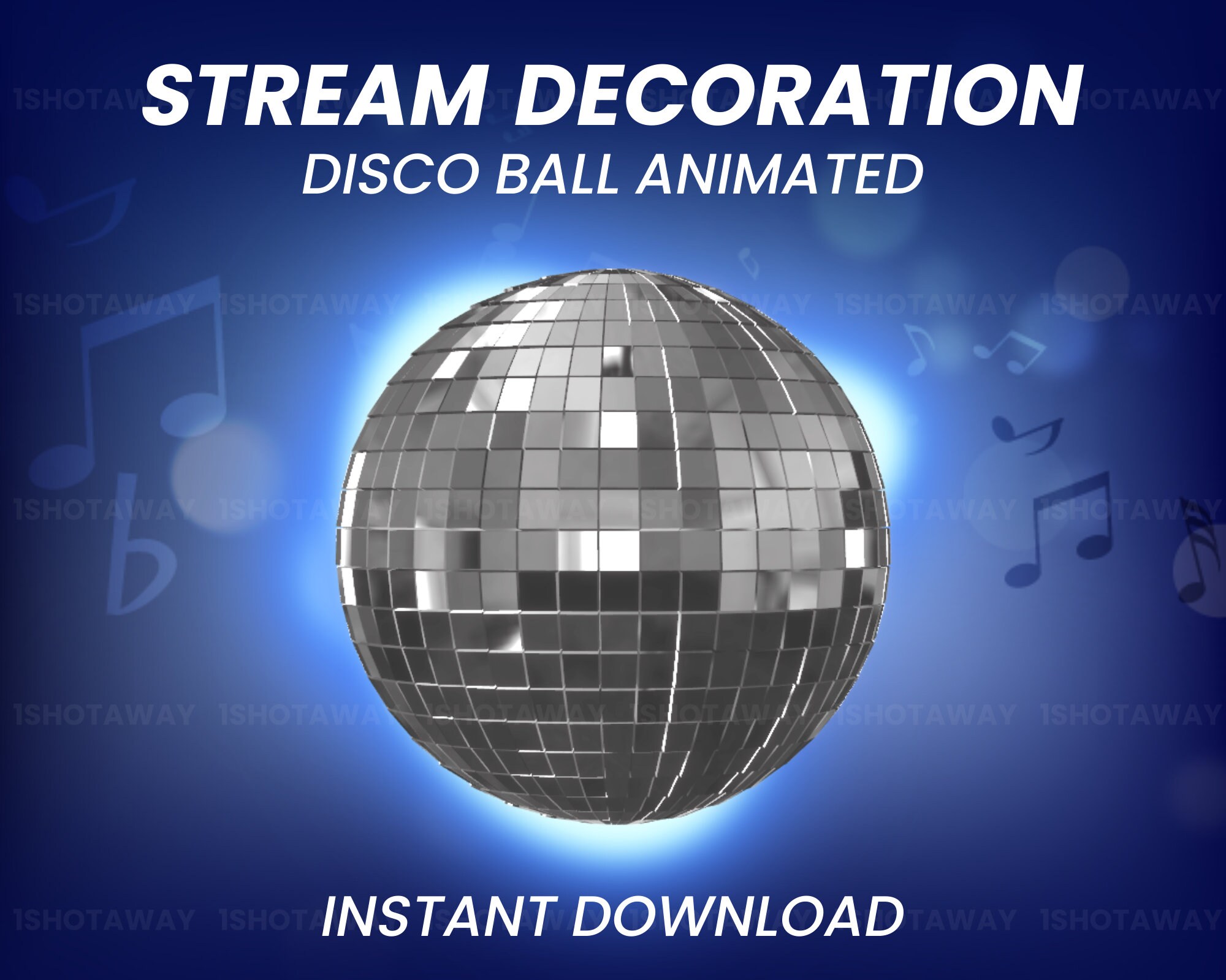 Stream Decoration Disco Ball Animated, Disco Ball Twitch Overlay, Party ...