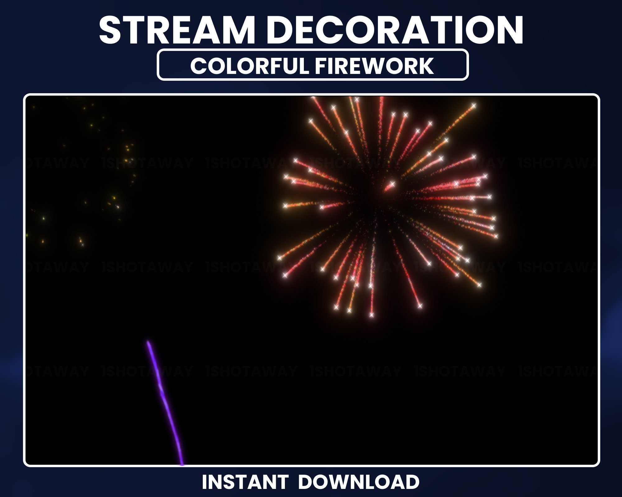 Animated Firework Stream Decoration, Colorful Firework, Party Overlay ...