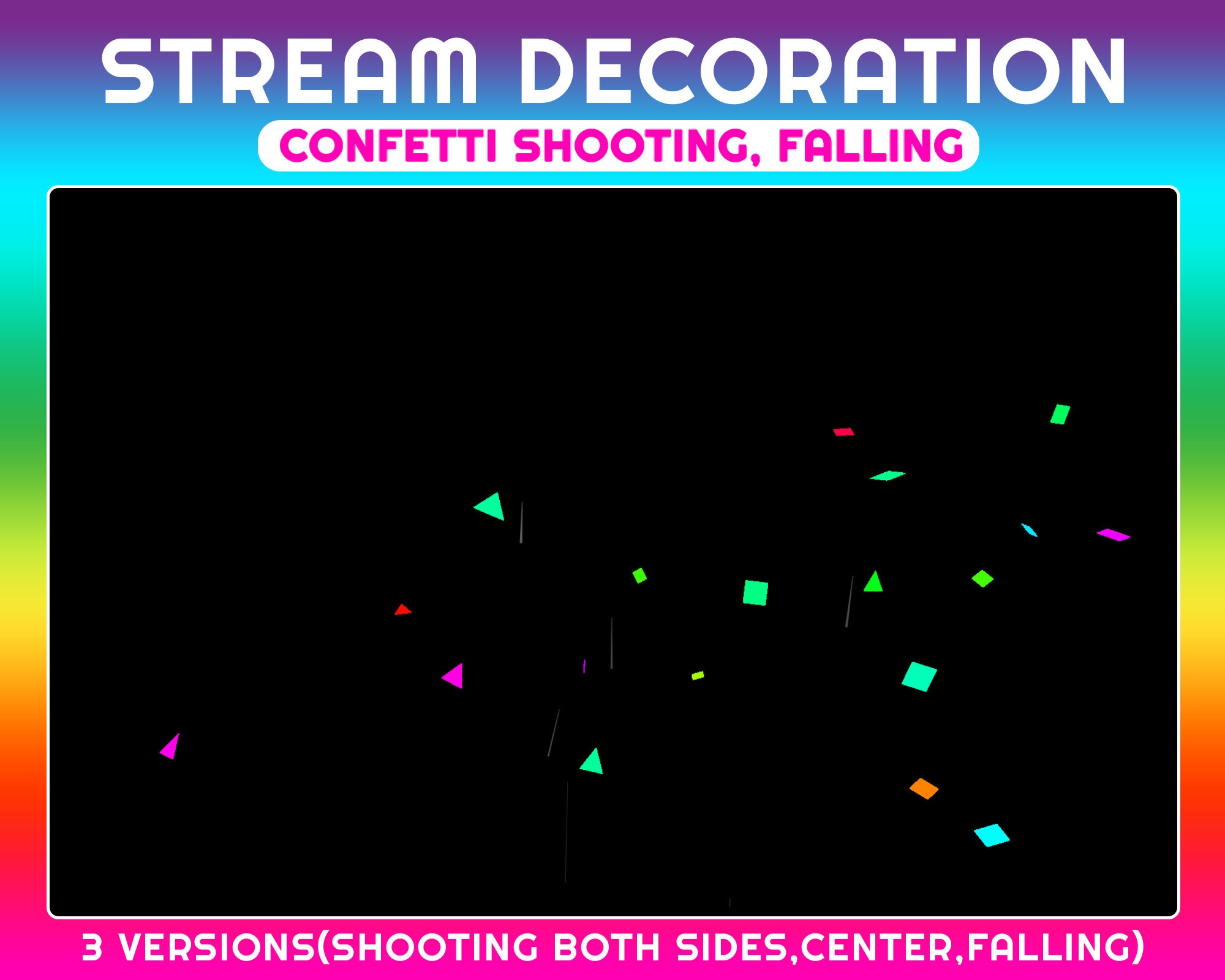Animated Confetti Stream Decoration, Happy Birthday Party, Celebrate ...