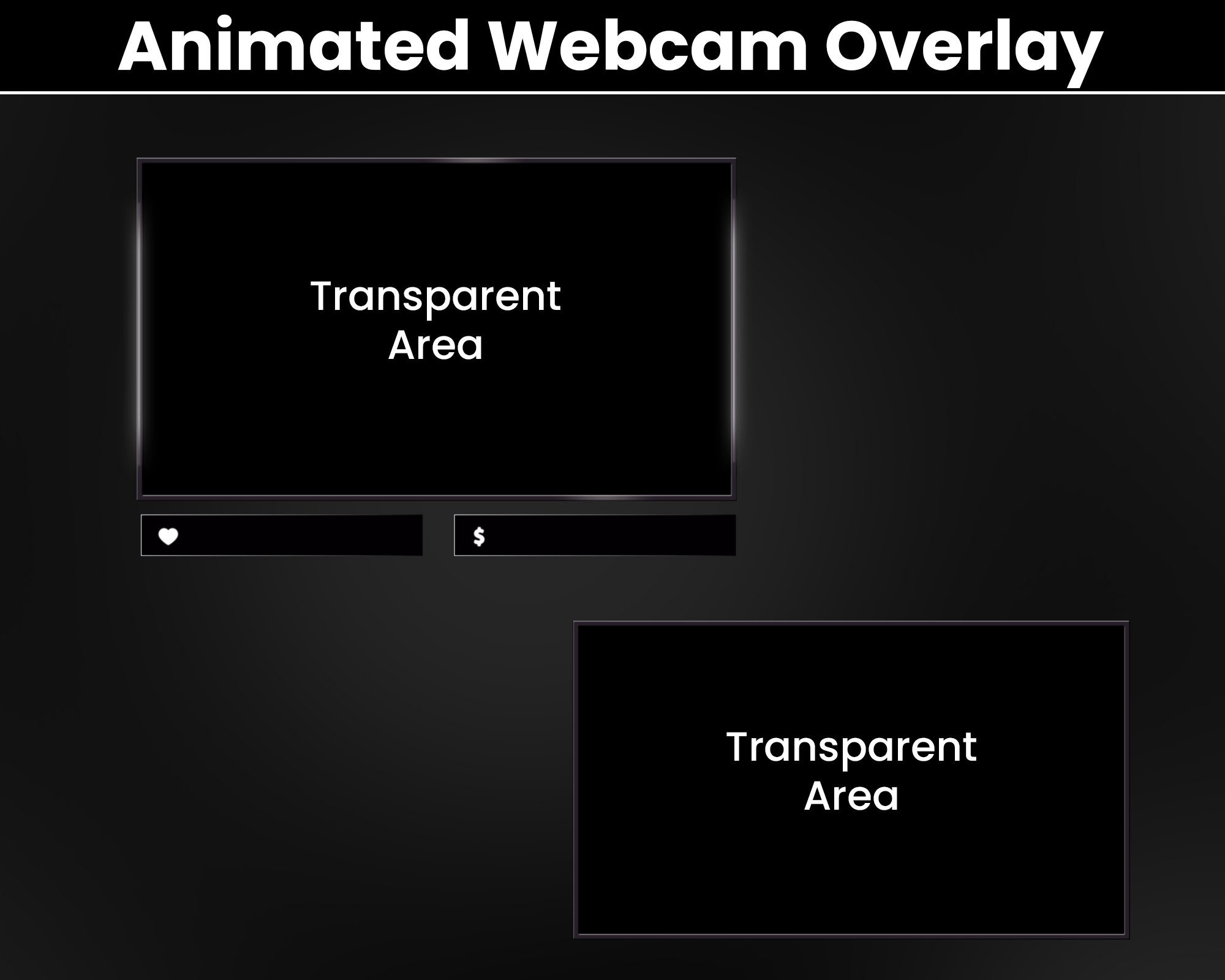Animated Black & White Twitch Overlay Package, Dark Theme Stream ...