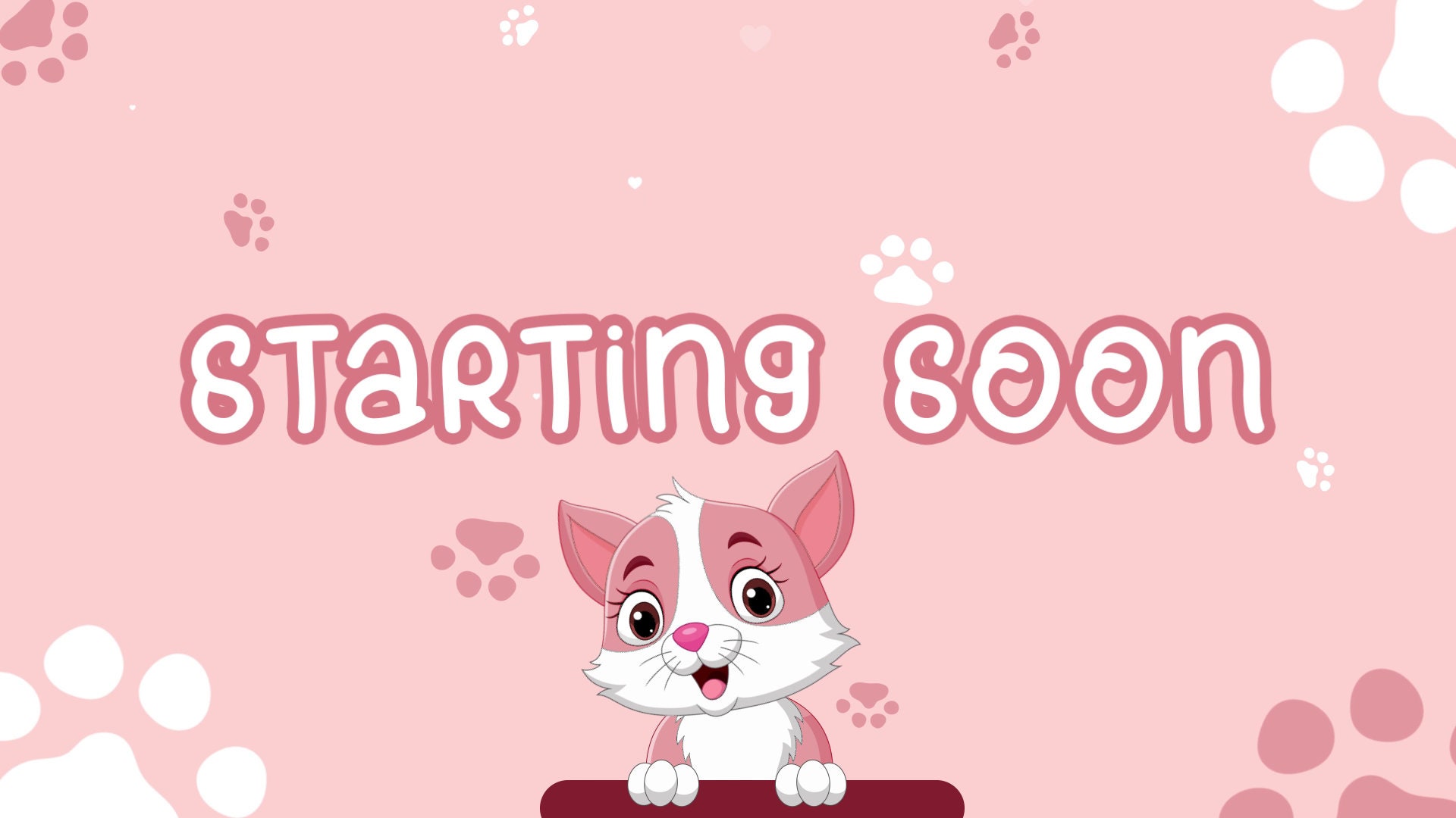 Animated Twitch Overlay Cute Kitty, Pink Kawaii Stream Overlay, Cat ...