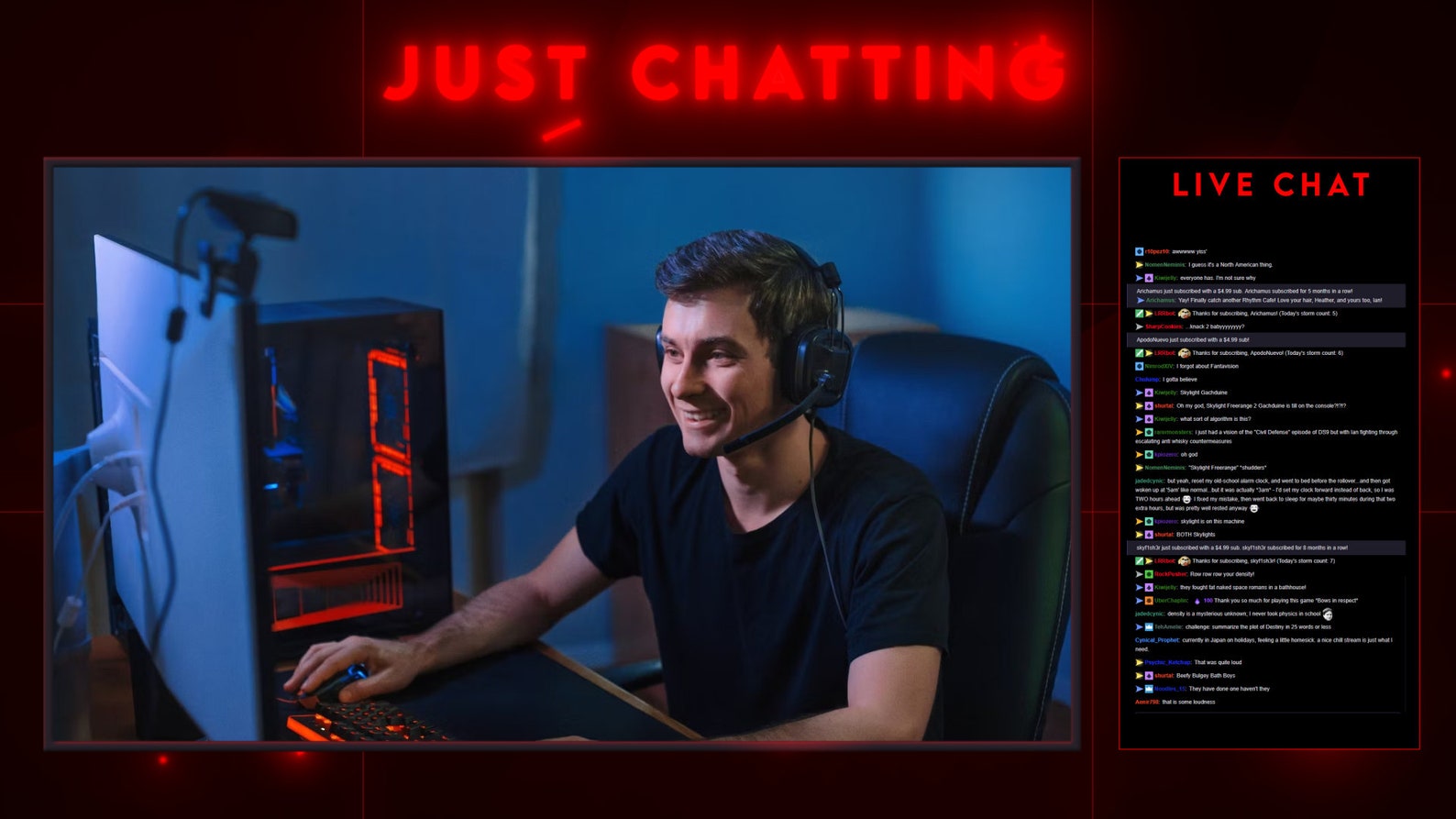 Red Animated Twitch Overlays, Clean Aesthetic Dark Theme Stream Overlay ...