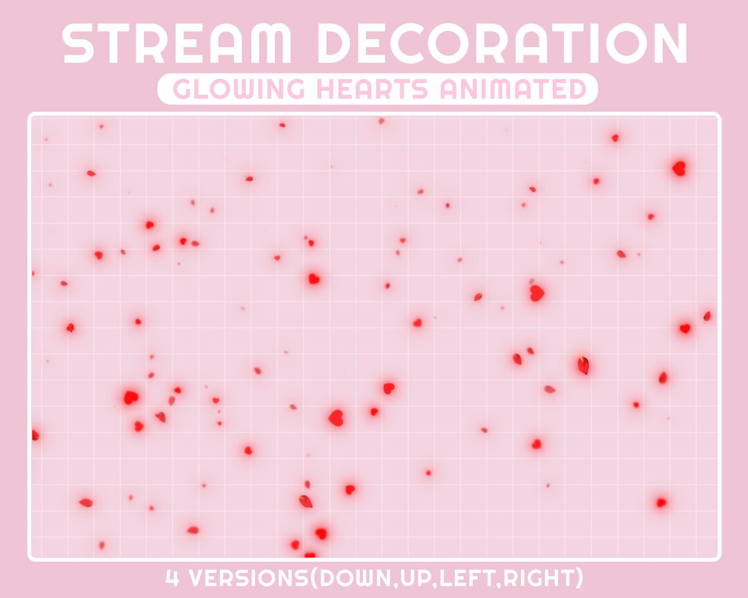 Animated Stream Decoration Glowing Hearts, Red Glowing Hearts Twitch ...