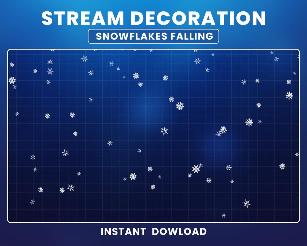 Animated Snowflakes Stream Decoration, Christmas Twitch Overlay ...