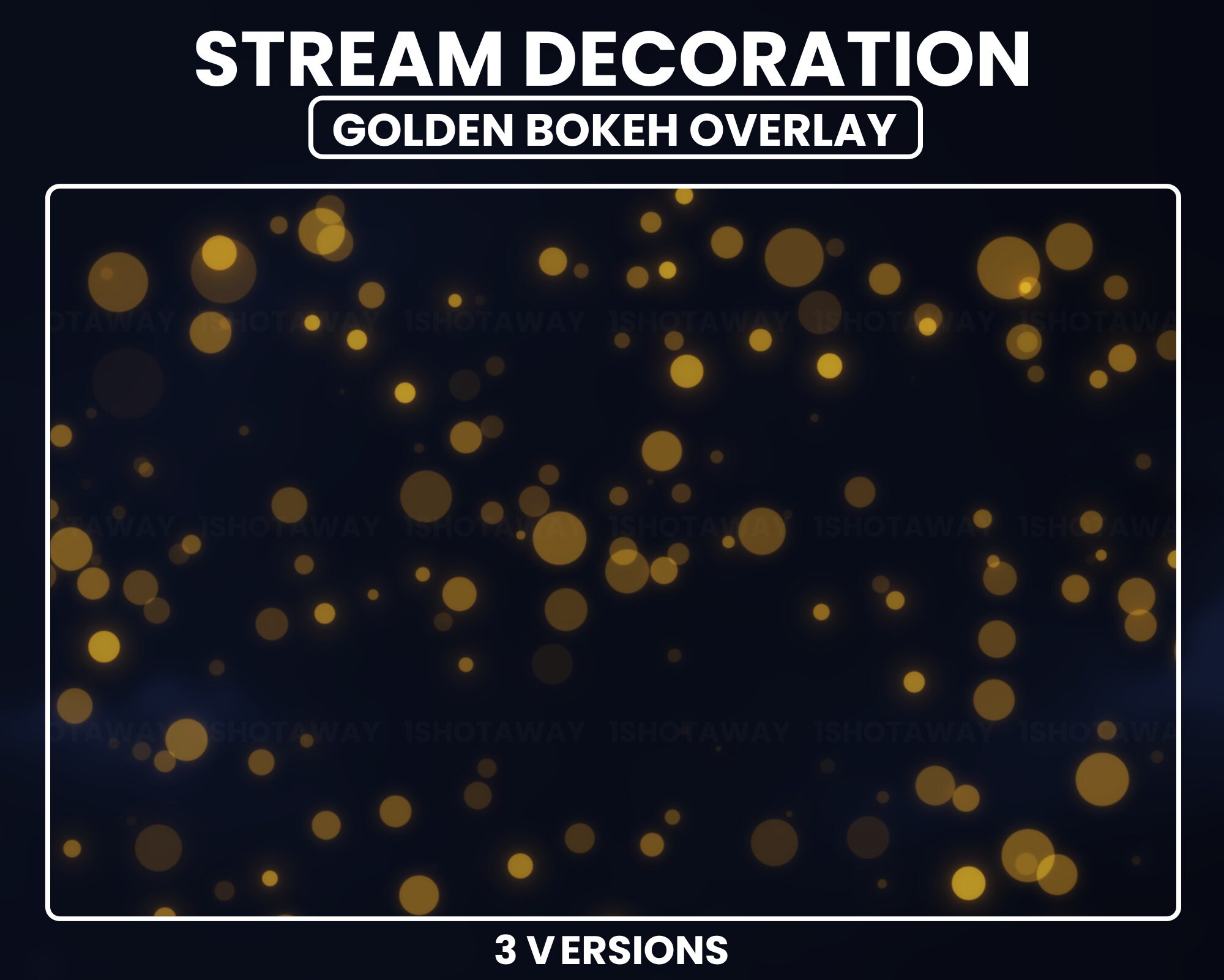 Animated Stream Decoration Bokeh Overlay, Bokeh Falling Dust, Floating Calming Particles, Gold ...