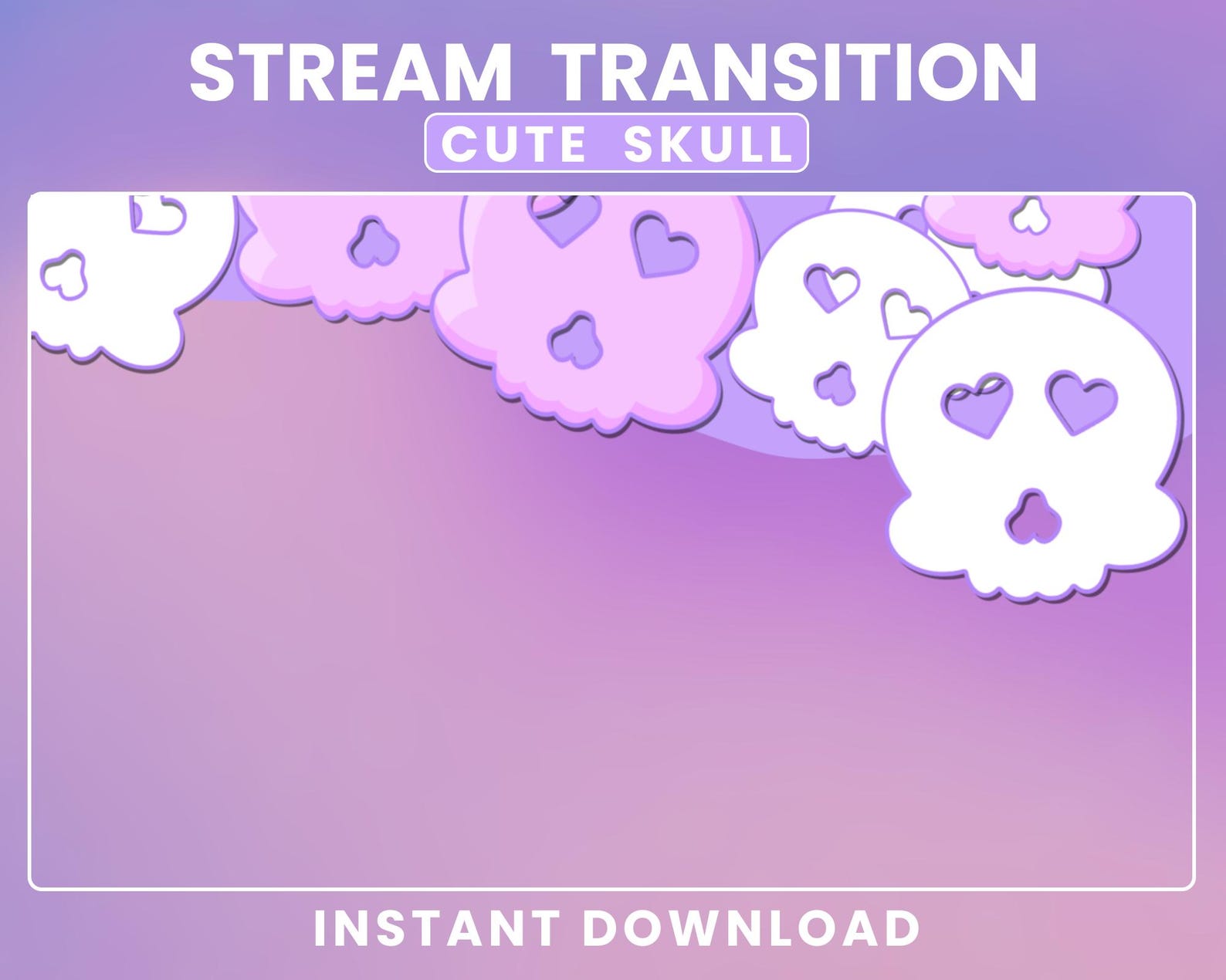 Twitch Stinger Transition, Cute Skull Transition, Animated Stream Transition, Skull Stream ...