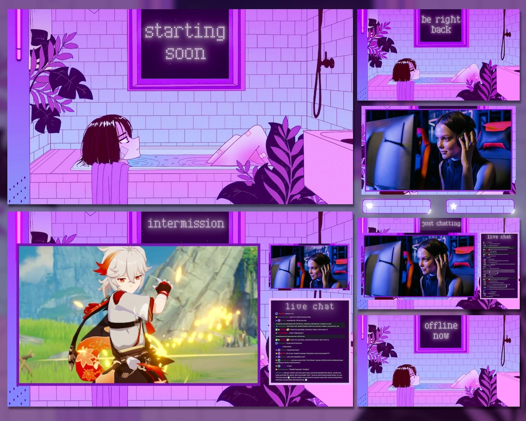 Anime Twitch Overlay, Twitch Anime Overlay, Anime Girl Stream Overlay ...