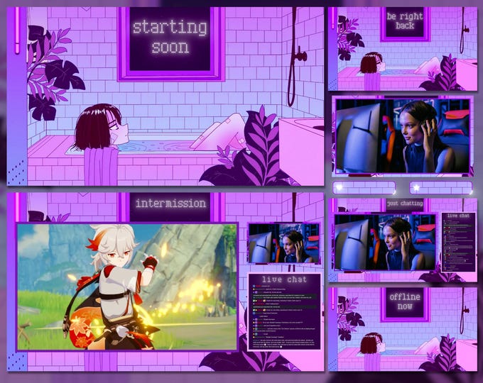 Anime Twitch Overlay, Twitch Anime Overlay, Anime Girl Stream Overlay ...
