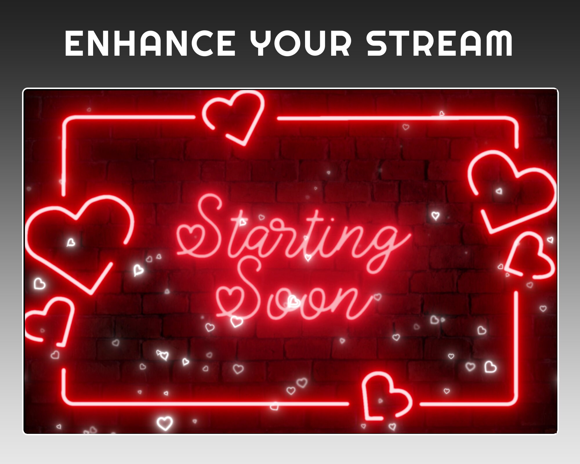 Animated Hearts Stream Decoration, Glowing White Hearts Twitch Overlay ...