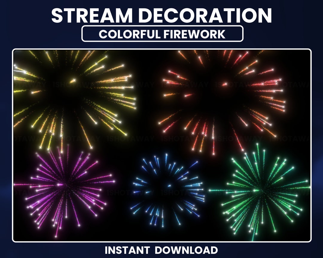 Animated Firework Stream Decoration, Colorful Firework, Party Overlay ...