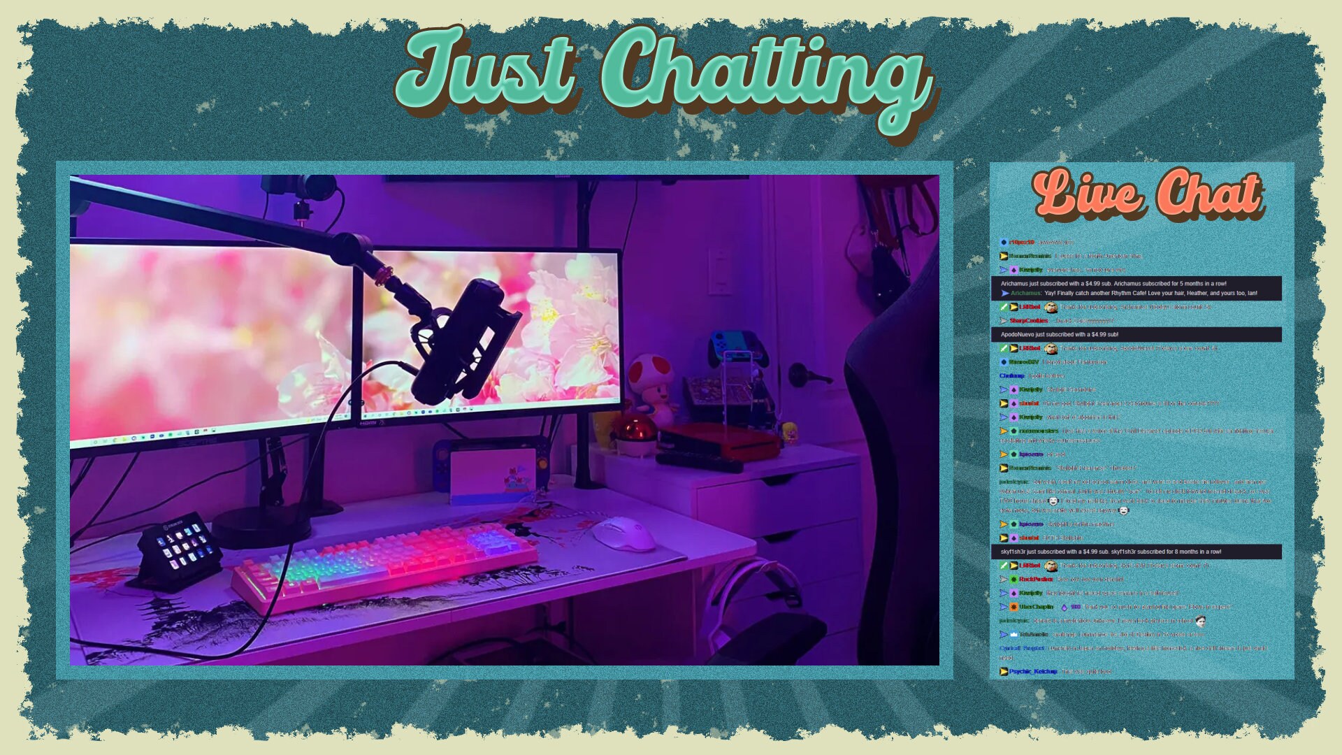 Retro Vintage Animated Stream Overlay Retro Twitch Overlay - Etsy