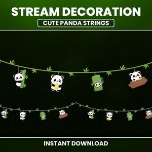 Animated Panda Pastel Twitch Overlay, Cute Stream Overlay, Panda ...
